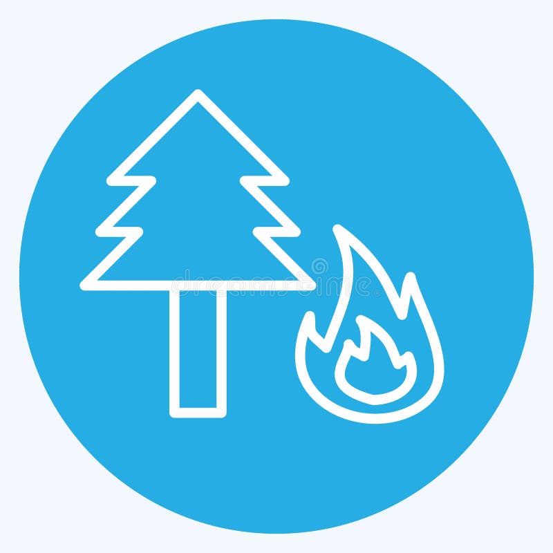 Forest Fire Icon in Trendy Blue Eyes Style Isolated on Soft Blue ...
