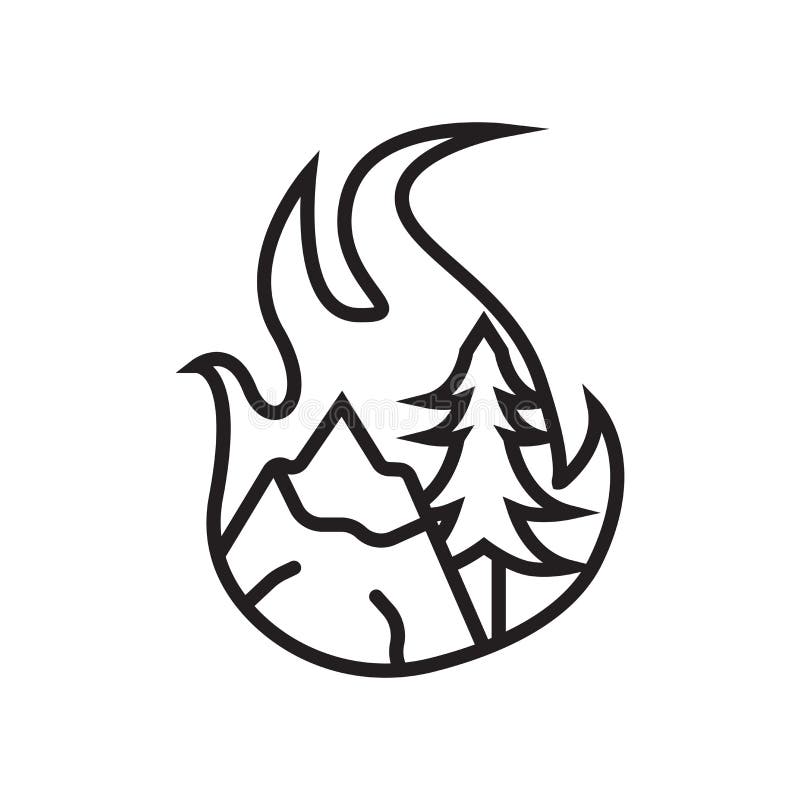 Forest Fire Icon Vector Sign And Symbol Isolated On White Background ...