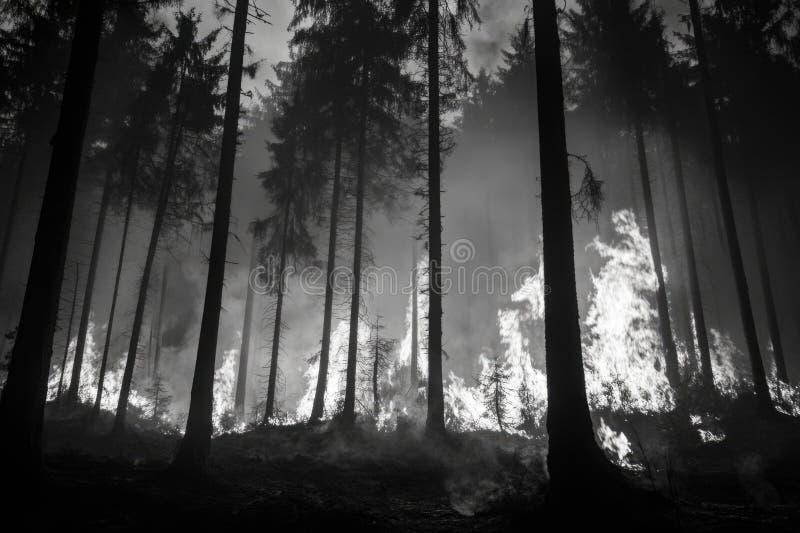 Forest Fire stock image. Image of inferno, flames, fire - 359929431