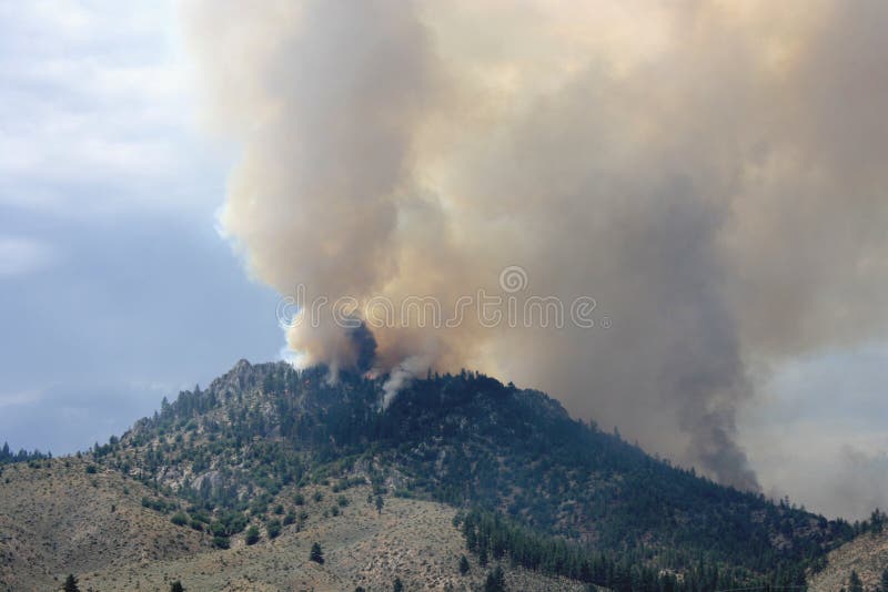 Forest Fire in Mountains, Nevada Stock Photo - Image of mountains ...