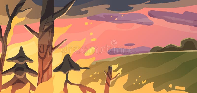 Forest Fire Natural Disaster, Devastating Event Where Flames Engulf ...