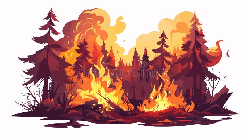Wildfire Devastation in Forest: Environmental Disaster Stock Vector ...