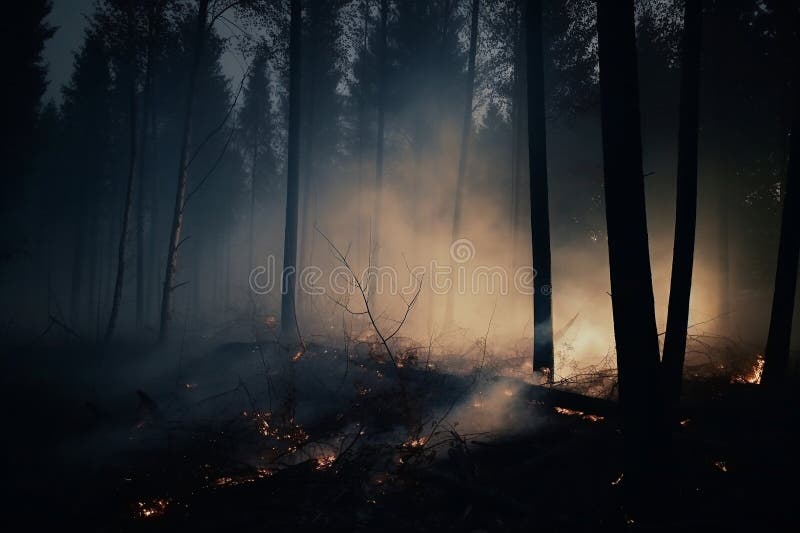 Forest Fire in Progress. Fire. Large Flames. a Threat To Our ...