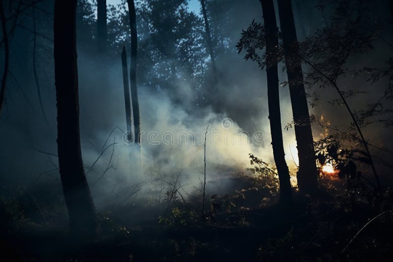 Forest Fire in Progress. Fire. Large Flames. a Threat To Our ...