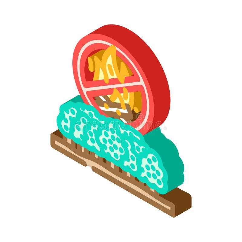 Forest Fire Prohibited Isometric Icon Vector Illustration Stock ...