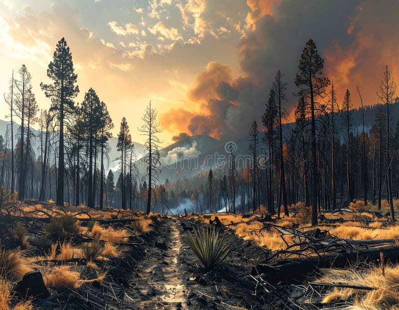 Burnt Forest Wildfire Aftermath Stock Illustrations – 862 Burnt Forest ...