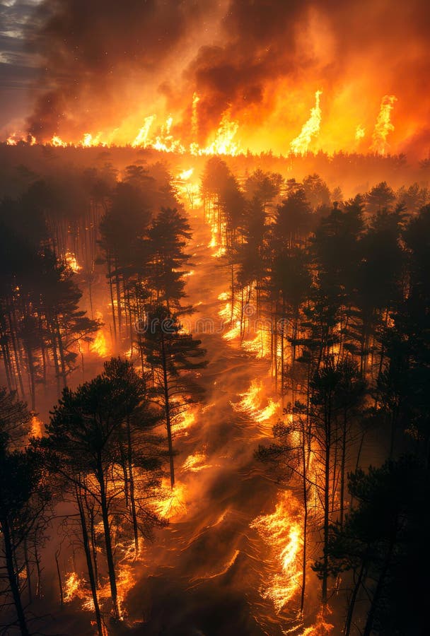 Forest Fire and Smoke in the Air Stock Image - Image of danger ...