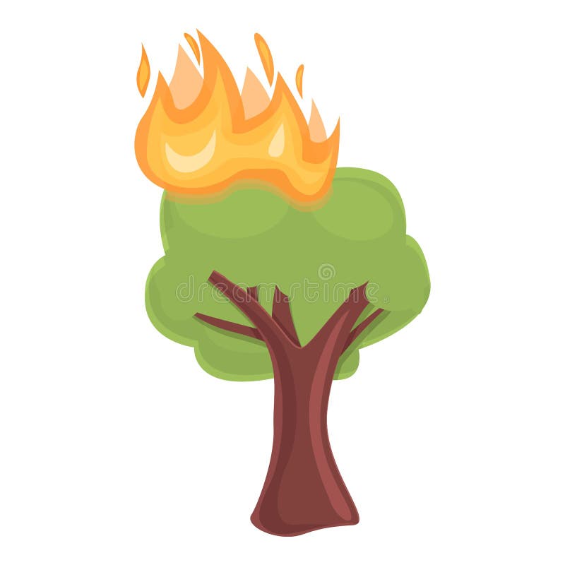 Fire on Tree, Wildfire Line Icon. Stock Vector - Illustration of ...