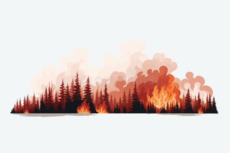 Forest Fire Vector Flat Minimalistic Isolated Illustration Stock Vector ...