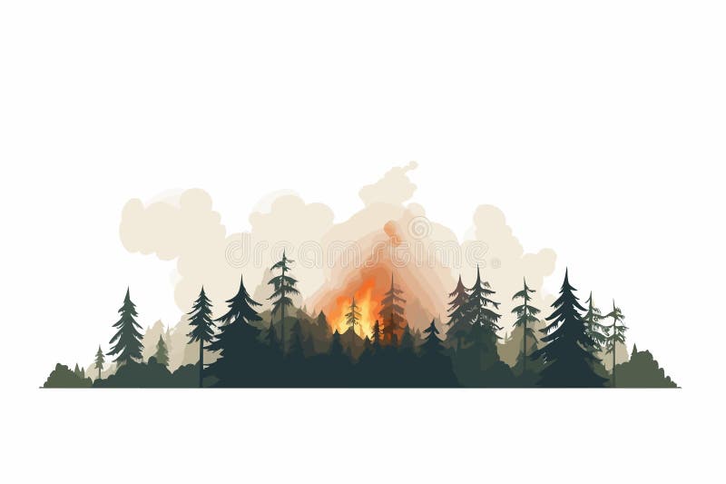 Forest Fire Vector Flat Minimalistic Isolated Illustration Stock Vector ...