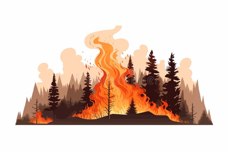 Forest Fire Vector Flat Minimalistic Isolated Illustration Stock Vector ...