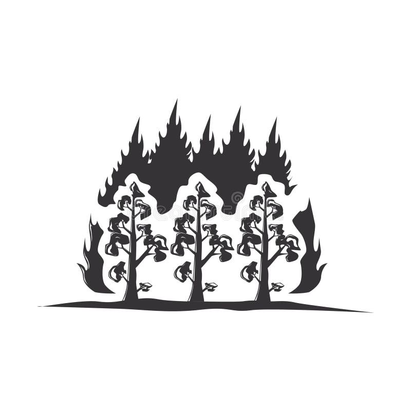 Forest Fire. Vector Illustration Decorative Design Stock Vector ...