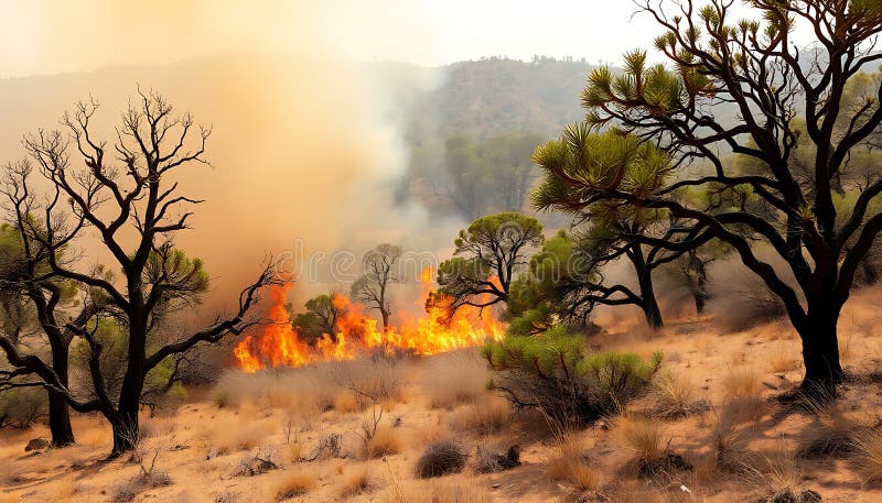 Forest Fire Wildfire Flames Burning Trees Nature Disaster Environment ...