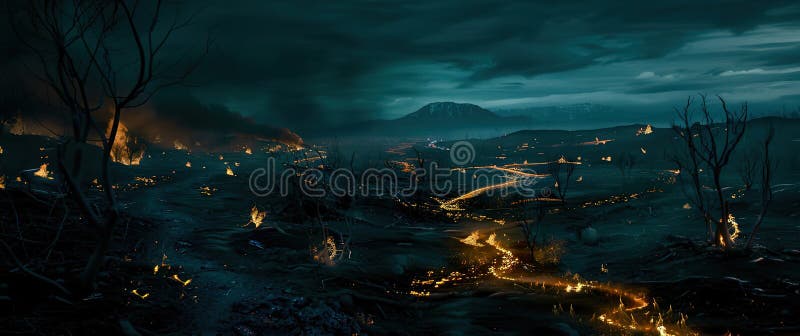 Forest Fires after the Apocalypse Stock Image - Image of destruction ...