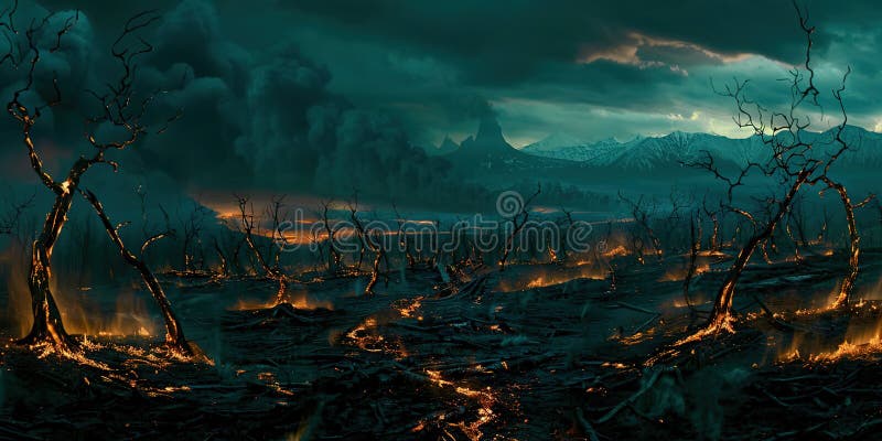 Forest Fires after the Apocalypse Stock Photo - Image of forest, tree ...