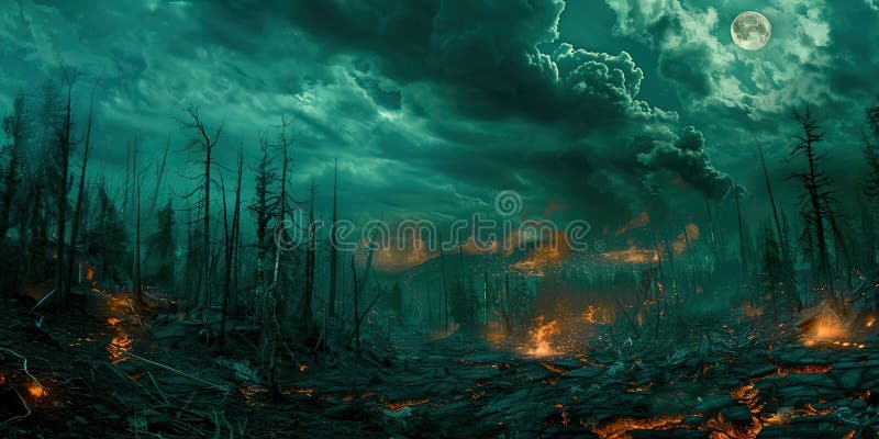Forest Fires after the Apocalypse Stock Image - Image of natural ...