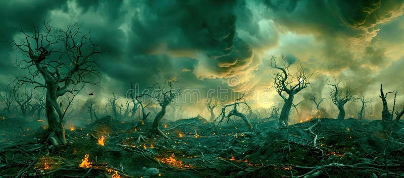 Forest Fires after the Apocalypse Stock Image - Image of bark, destroy ...
