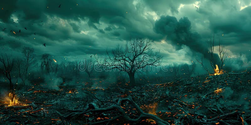Forest Fires after the Apocalypse Stock Photo - Image of apocalypse ...