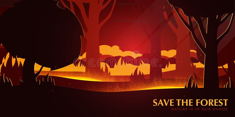 Forest Fires Background. Save the Forest Banner. Natural Disaster ...