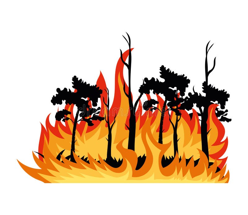 Forest fires burn stock vector. Illustration of emergency - 307059101