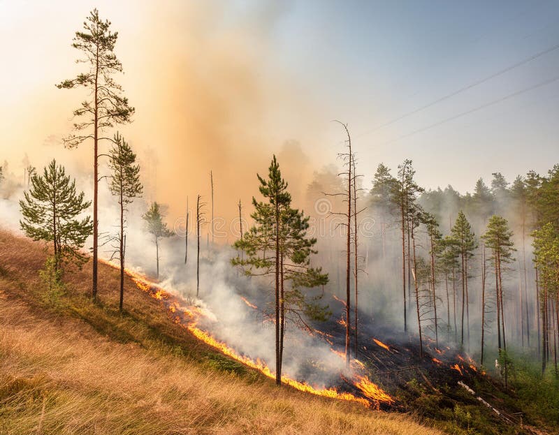 Forest Fires and Their Consequences for Nature Stock Illustration ...
