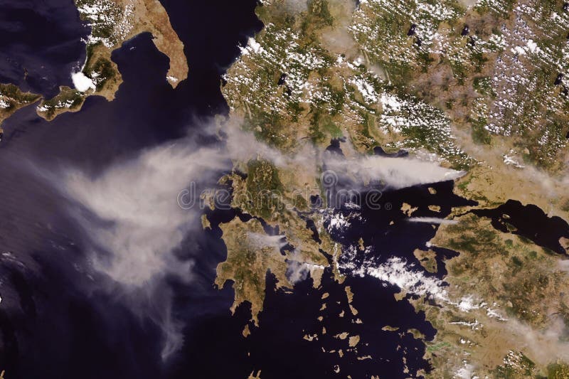 Forest Fires, View from Space. Elements of this Image Furnished by NASA ...