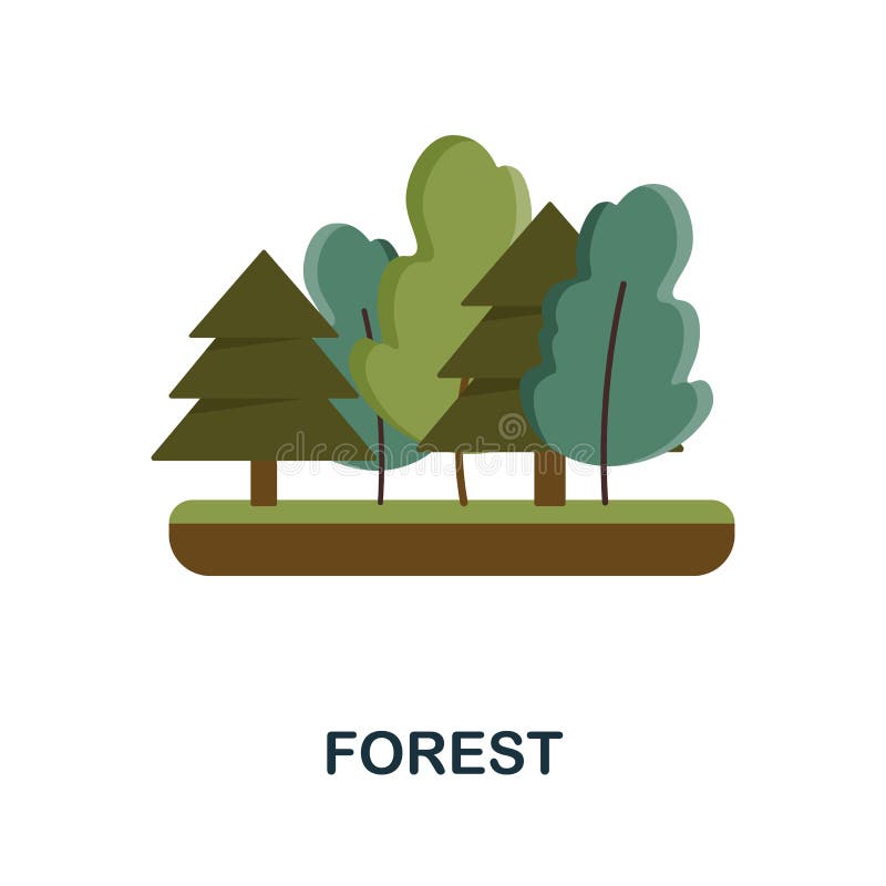 Forest Flat Icon. Colored Element Sign from Nature Collection. Flat ...