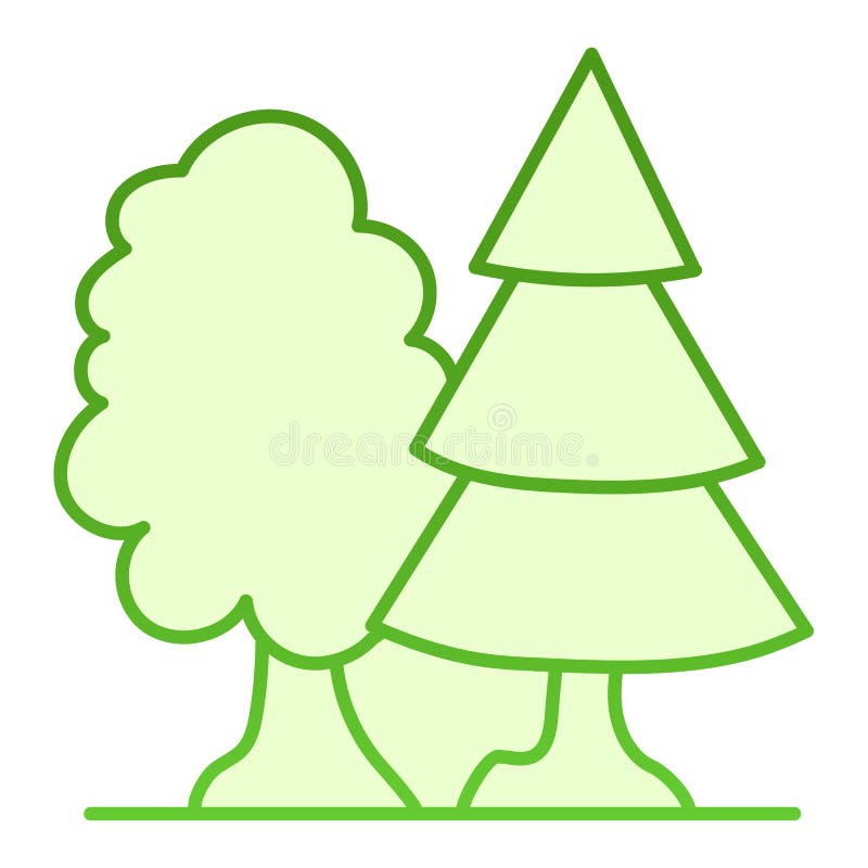 Forest Flat Icon. Trees Green Icons in Trendy Flat Style. Nature ...