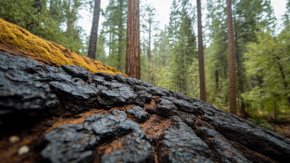 Forest Floor Moss Covered Tree Bark Texture Stock Illustration ...