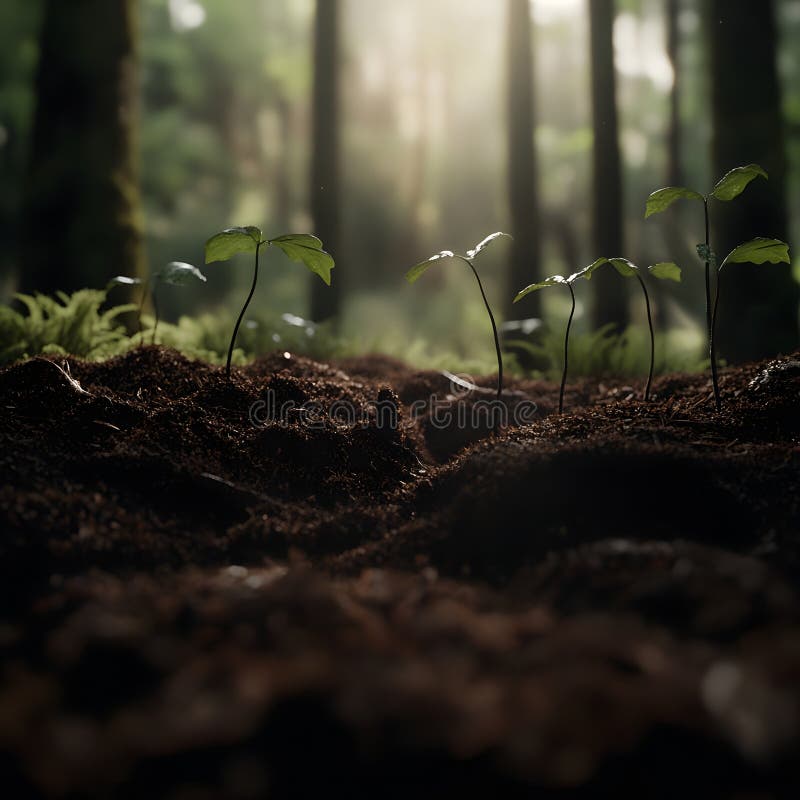 Forest Floor Seedlings stock illustration. Illustration of sunlight ...