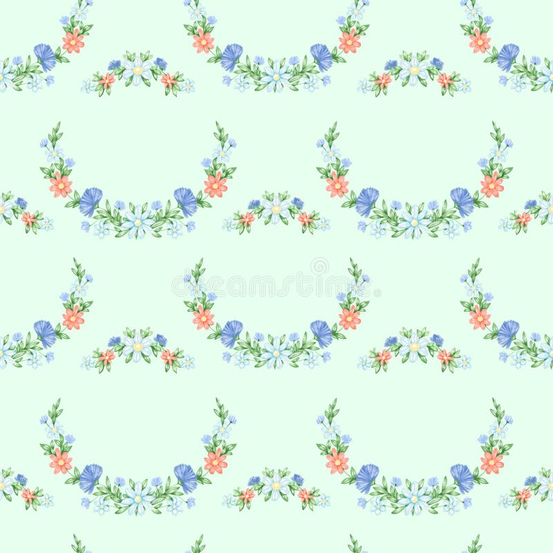 Forest Flowers. Seamless Floral Background Stock Illustration ...
