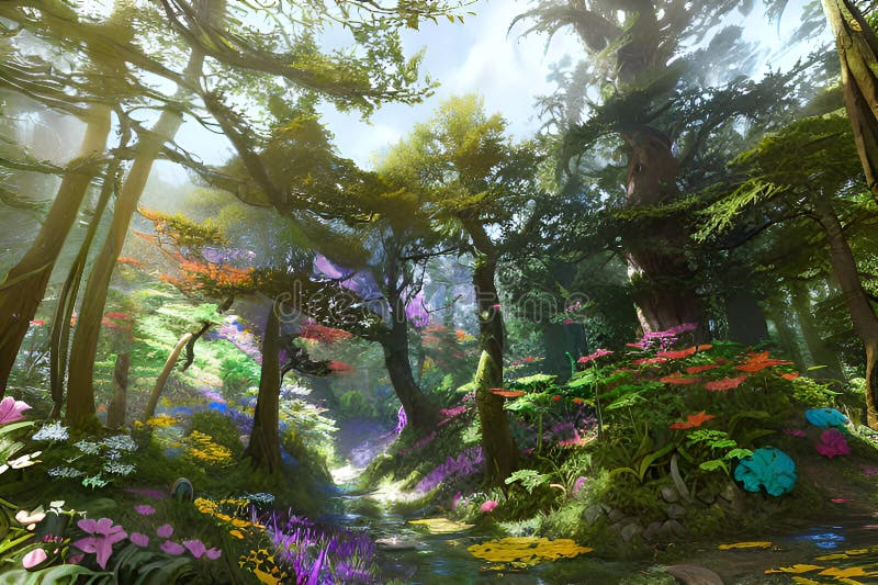 Forest and flowers tree stock image. Image of wilderness - 272870057