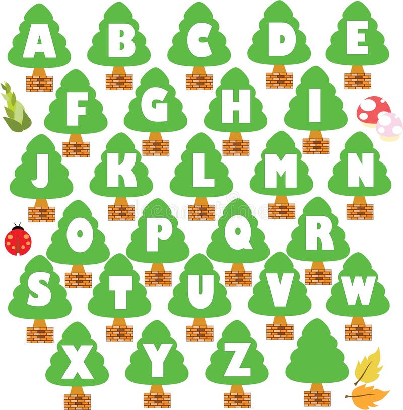 Forest font stock vector. Illustration of font, bambooshoot - 53917159