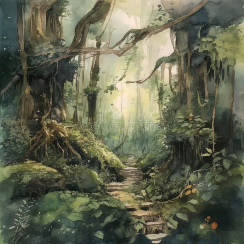 Forest Foreboding and Dark stock illustration. Illustration of enigma ...