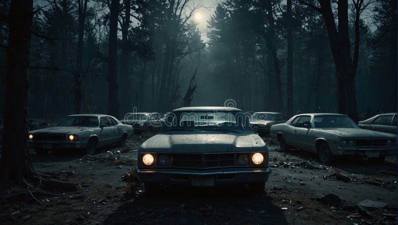 Forest of Forgotten Cars: Post-Apocalyptic Vision with Shattered ...