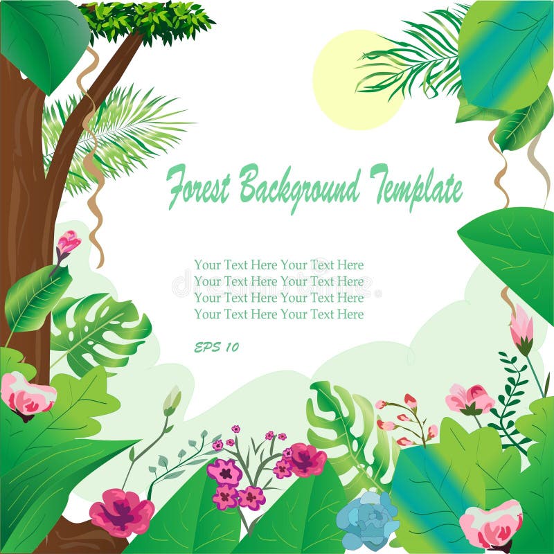 Forest Frame and Border Background Template Stock Illustration ...