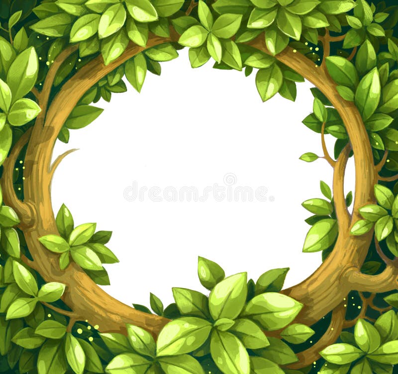 Forest Frame from Green Leaves Isolated on a White Background Stock ...