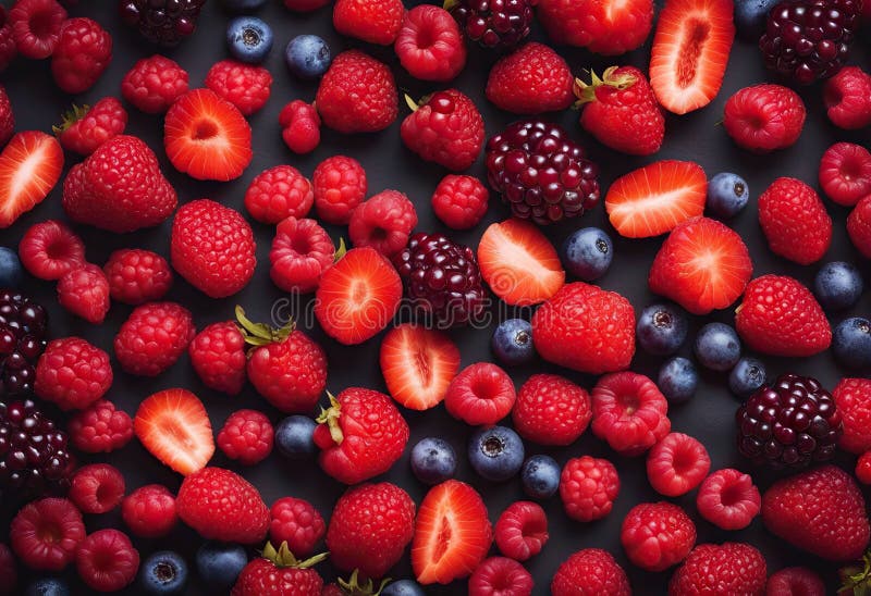 Forest Fruit Berries Overhead Assorted Mix in Studio Stock PhotoFruit ...