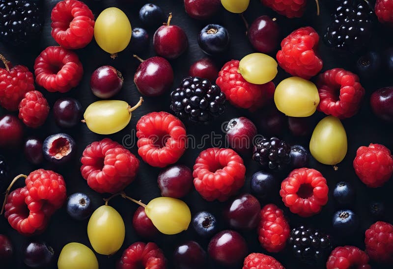 Forest Fruit Berries Overhead Assorted Mix in Studio Stock PhotoFruit ...