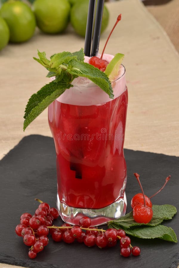 Forest fruit cocktail. stock image. Image of restaurant - 41205815