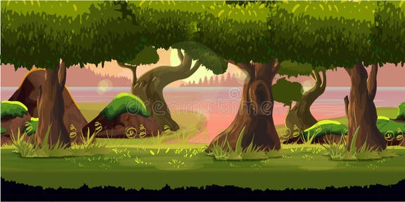 Forest Game Background 2d Application. Vector Design. Stock Vector ...