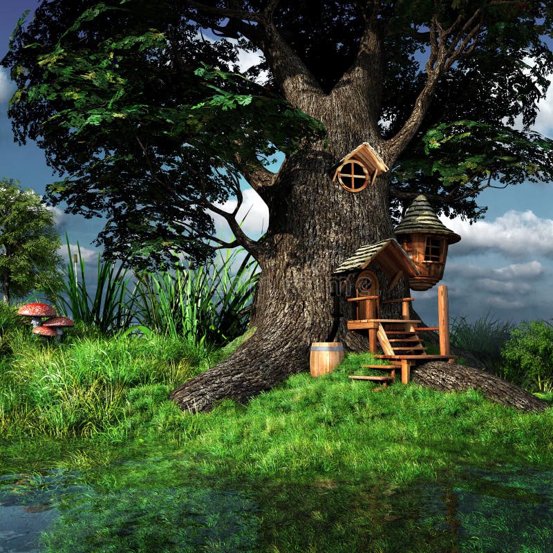 Forest gnome house stock illustration. Illustration of forest - 58415186
