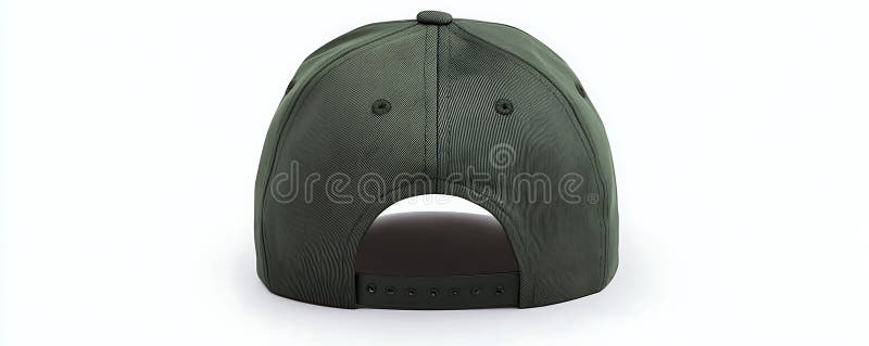 Forest Green Baseball Cap Mockup Back View on Solid White Background ...