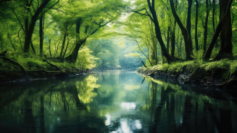 Forest green borders stock photo. Image of river, habitat - 361431454