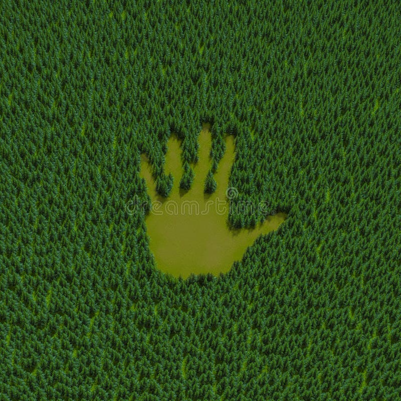 Forest hand print stock illustration. Illustration of landscape - 83593407