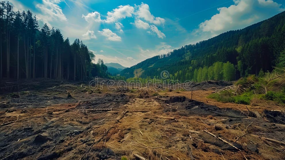 A Forest that Has Been Cleared for Logging Stock Photo - Image of grass ...