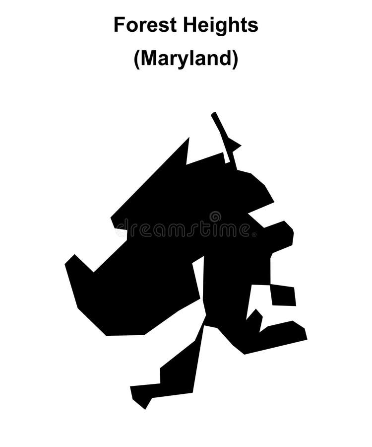 Forest Heights outline map stock vector. Illustration of border - 387367817