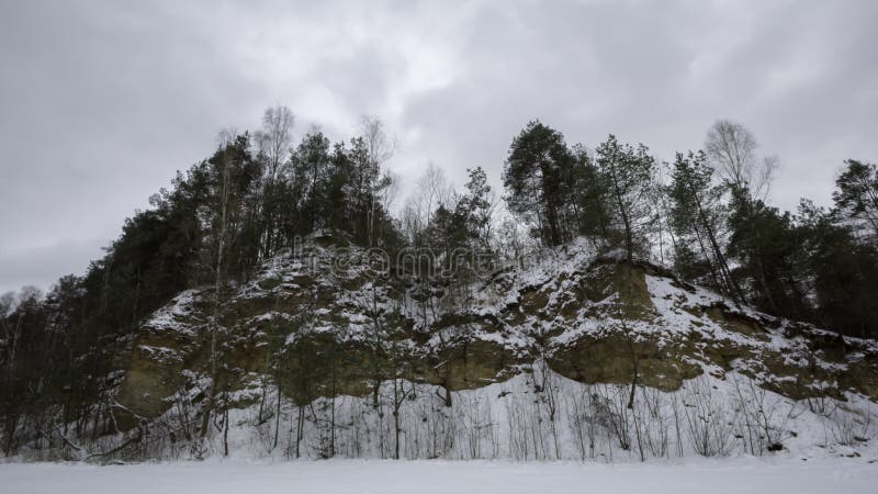 Rocks Winter Landscape with Forest Stock Image - Image of season ...