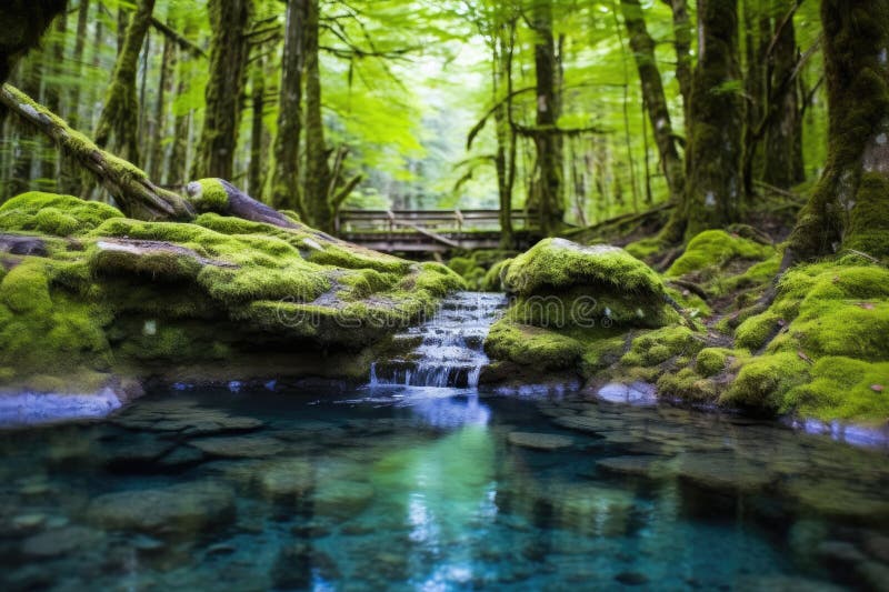 Forest Hot Spring with Clear Signage Stock Photo - Image of generated ...