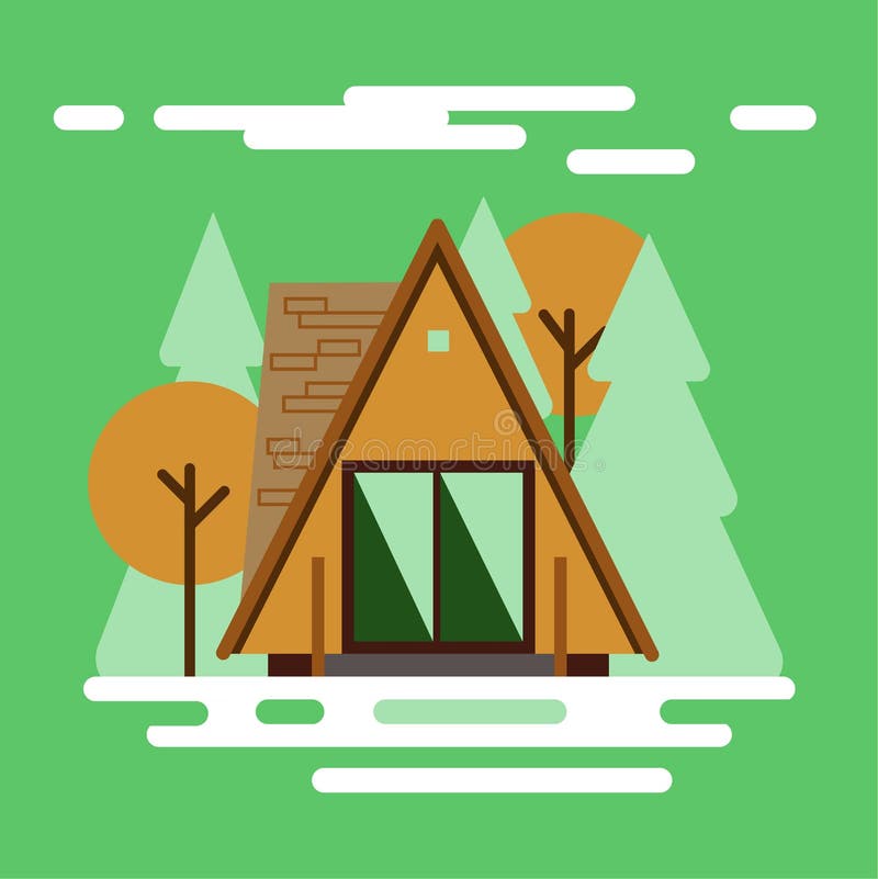 Forest House 2019 stock vector. Illustration of facade - 132485888